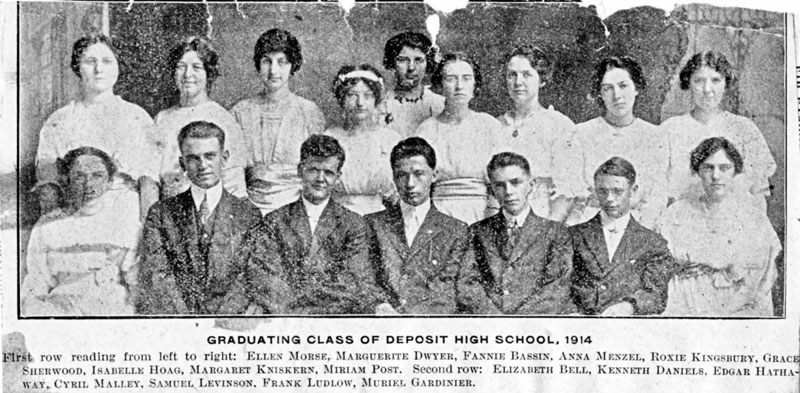 Deposit High School Class 1914 - Delaware County NY Genealogy and ...